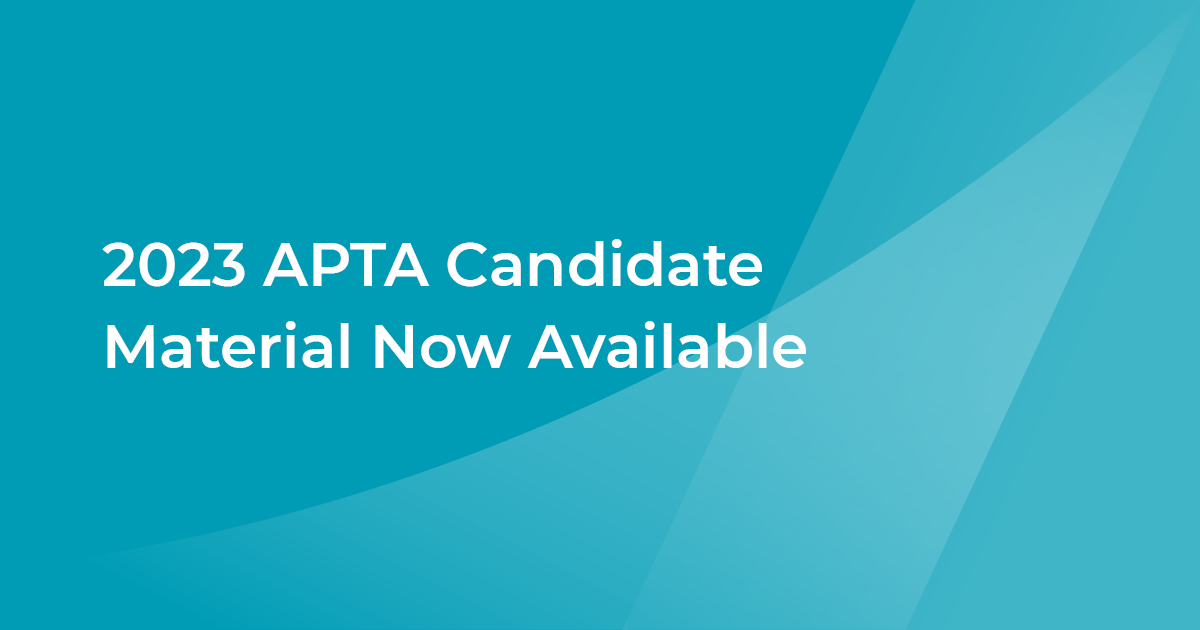 News | 2023 APTA Candidate Material Posted | APTA