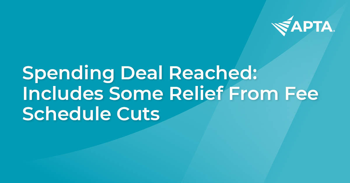 News | Spending Deal Reached: Includes Some Relief From Fee Schedule ...