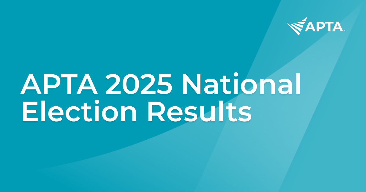 News | 2025 APTA National Election Results Announced | APTA